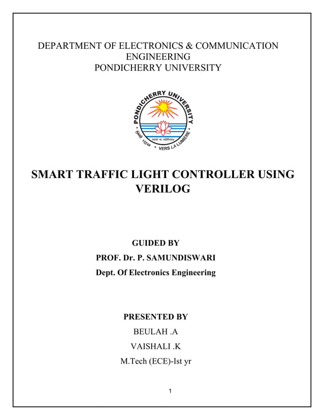 Smart Traffic Light Controller Using Verilog