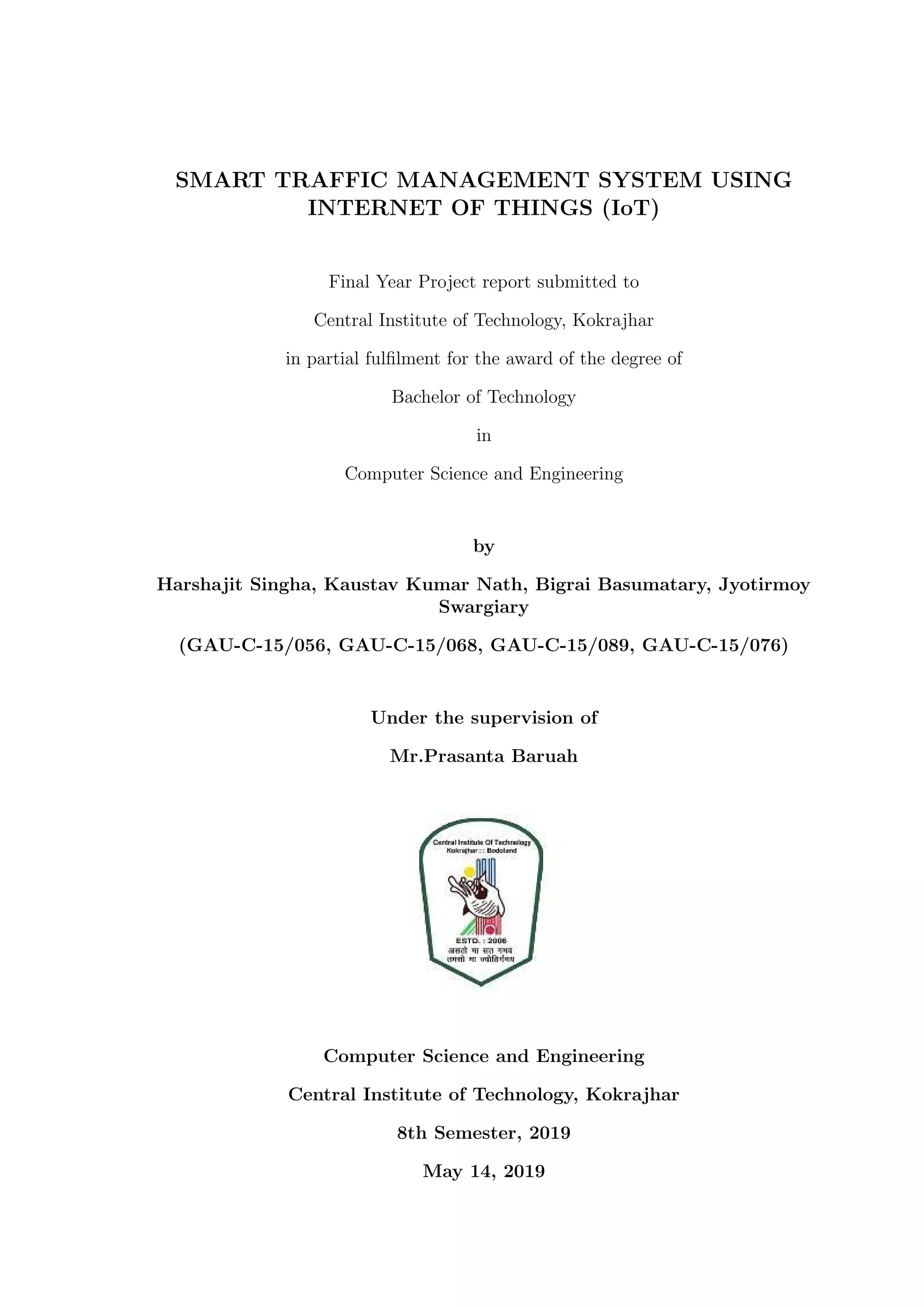 Smart Traffic Management System using Internet of Things (IoT)-btech-cse-04-07-48 ...