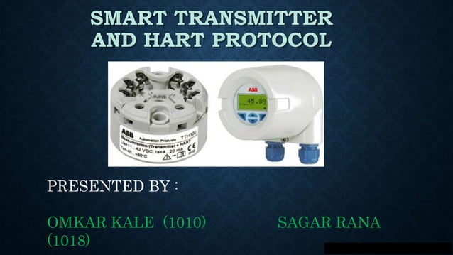 Smart transmitters & HART Protocol | PPTX