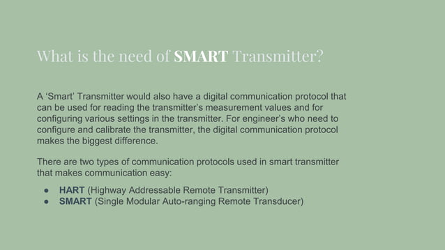 Smart transmitters | PPTX | Digital Audio | Computer Software and Applications