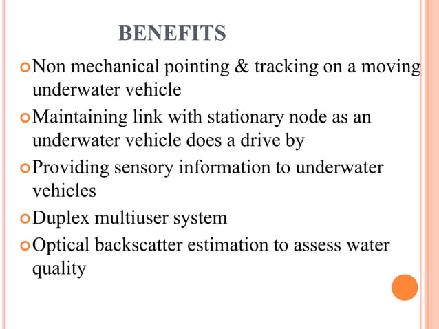 Smart transmitters & receivers for underwater freespace optical communication | PPTX | Computer ...
