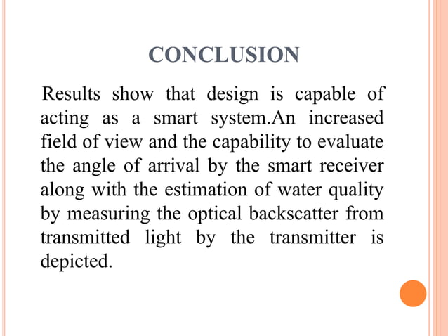 Smart transmitters & receivers for underwater freespace optical communication | PPTX | Computer ...