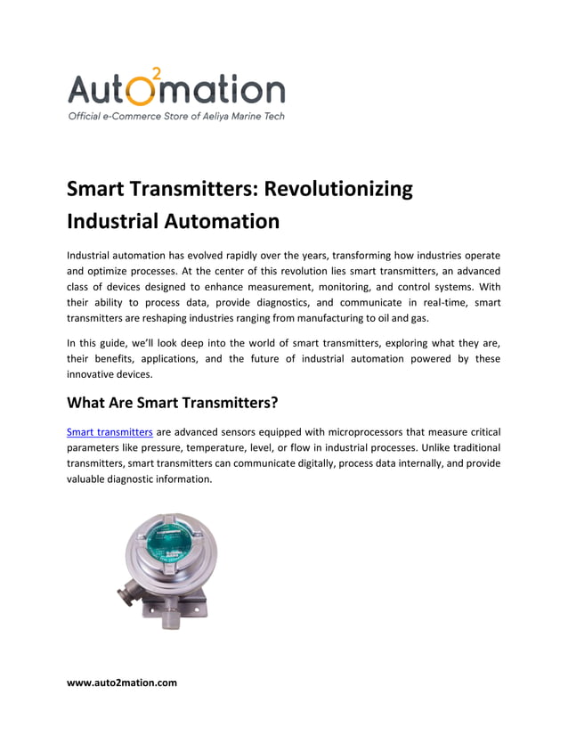 Smart Transmitters Revolutionizing Industrial Automation.pdf