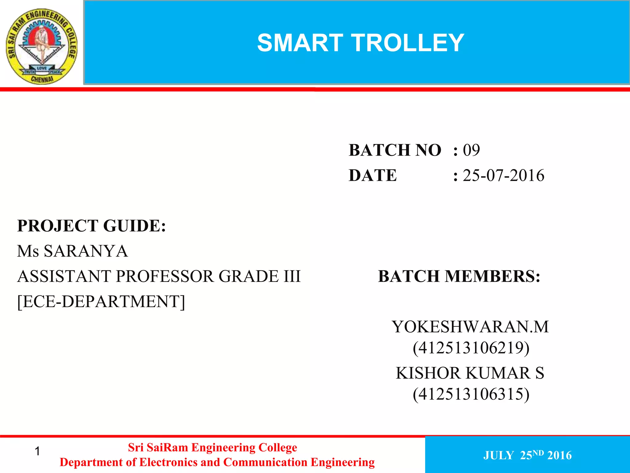 Smart Intelligent trolley | PPTX