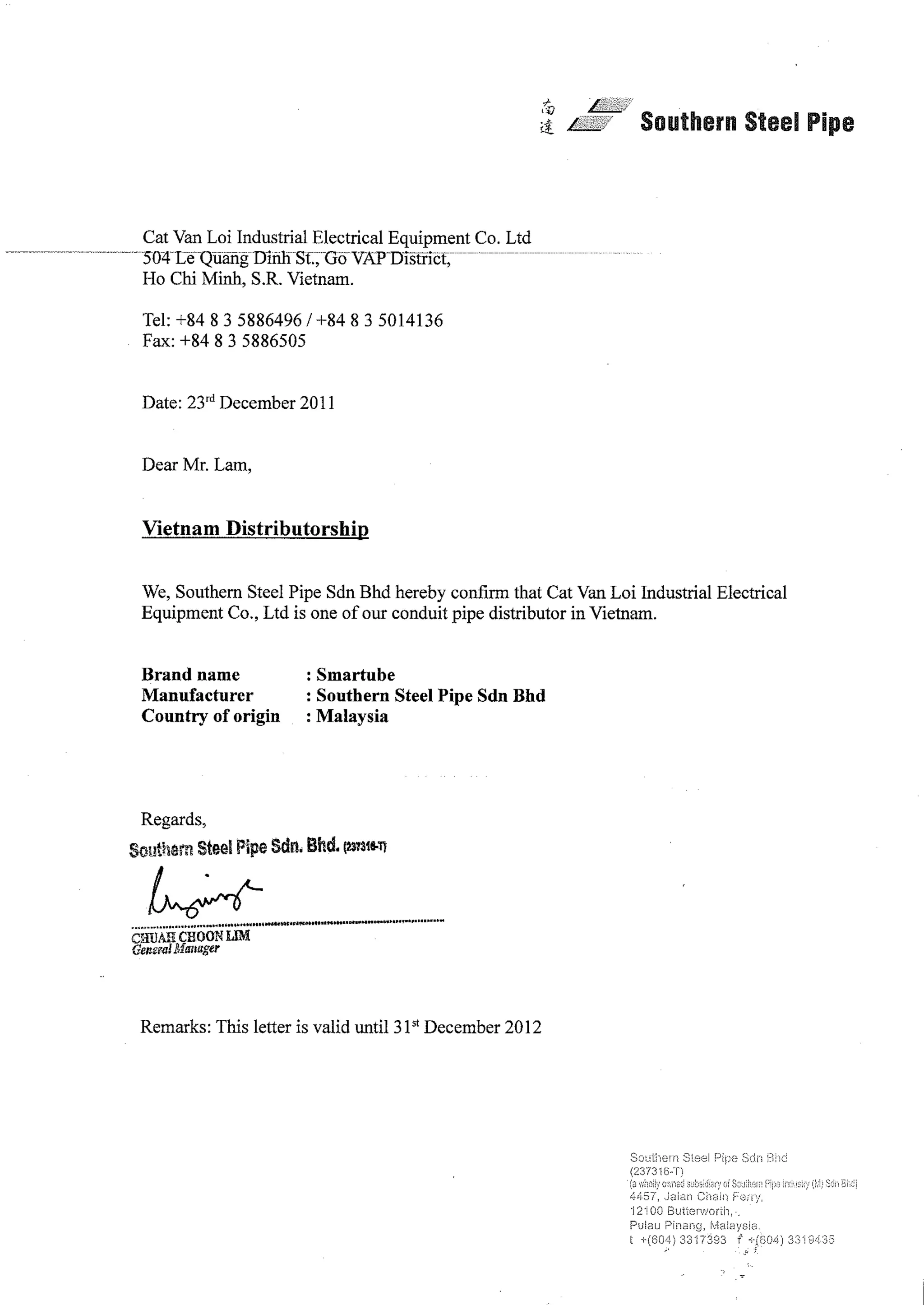 Smartube electrical steel conduit catalog certtificate ong thep luon ...