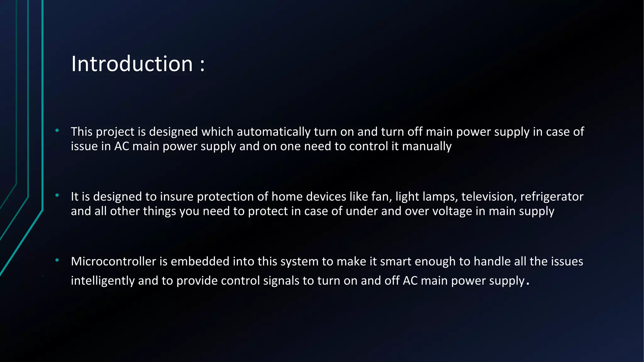 Smart under and over voltage protection system for | PPT