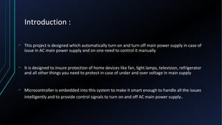 Smart under and over voltage protection system for | PPT