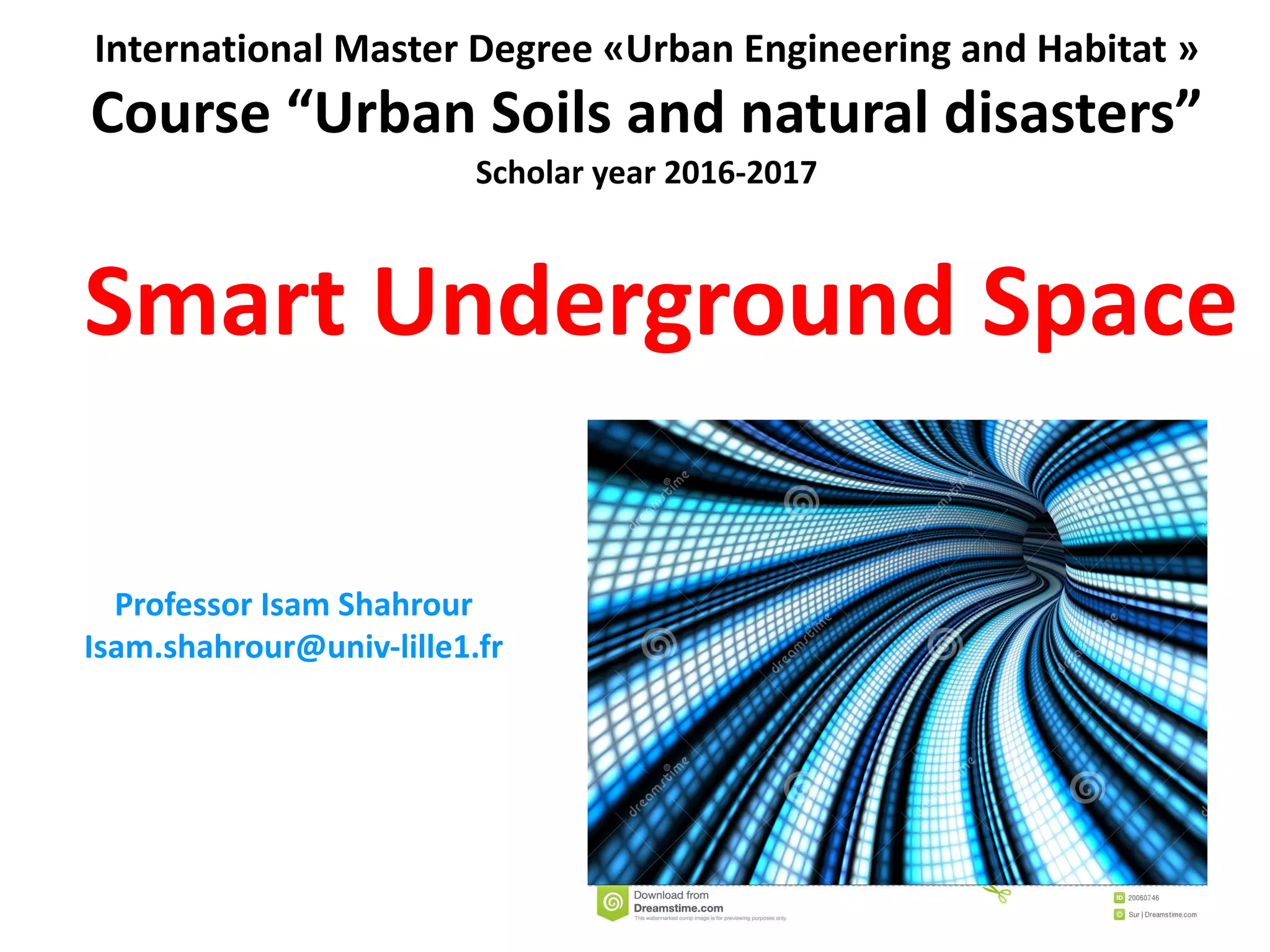 Master Degree Lecture "Smart Underground Space" | PDF | Civil ...