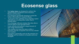 Smart Use of Glass in Modern Green Buildings | PPTX