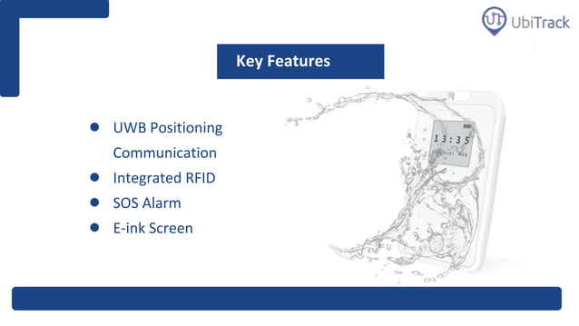 Smart UWB Communication Positioning Badge With Screen - UbiTrack | PPT