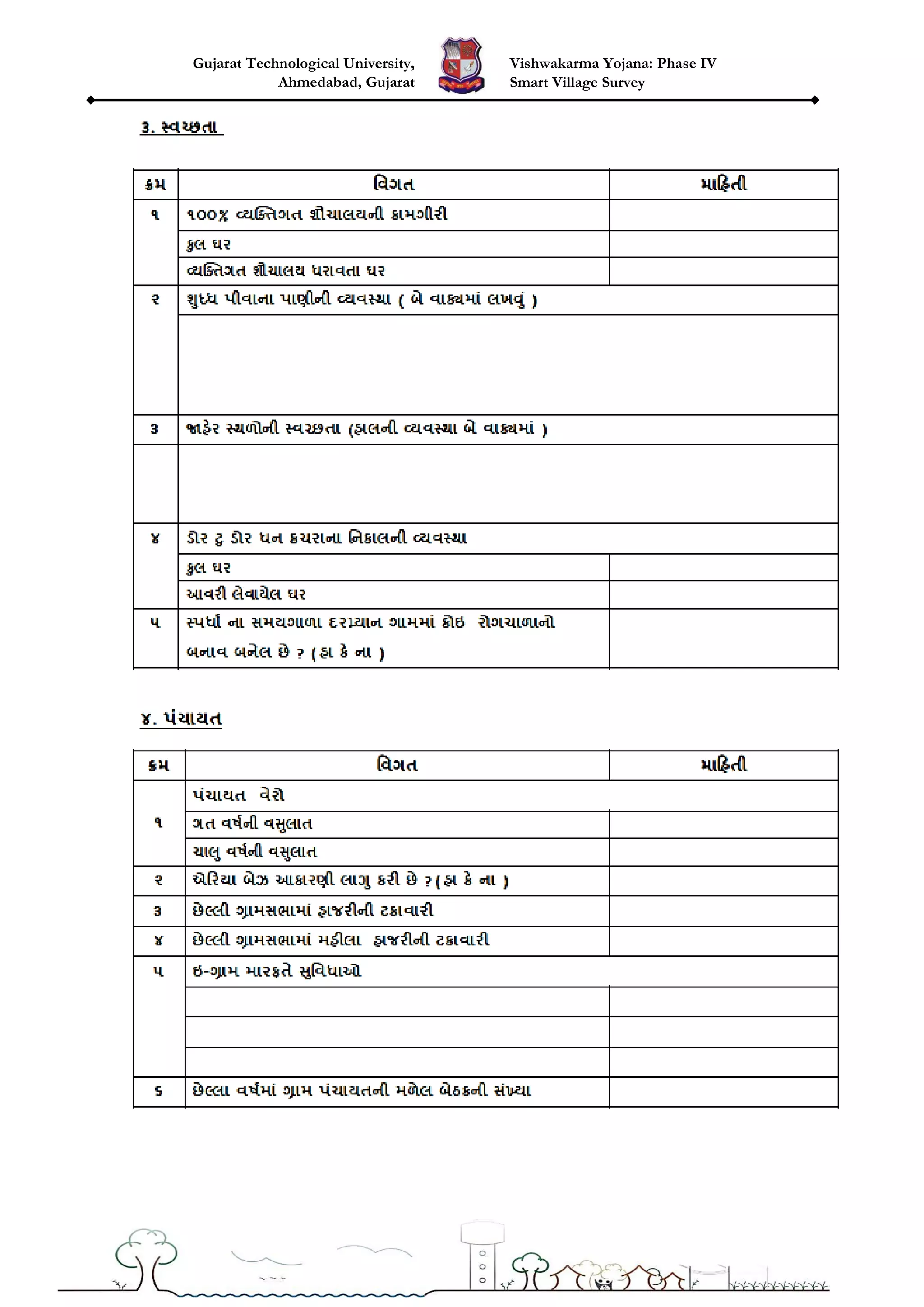 Smart Village Survey Form for Village Development | PDF