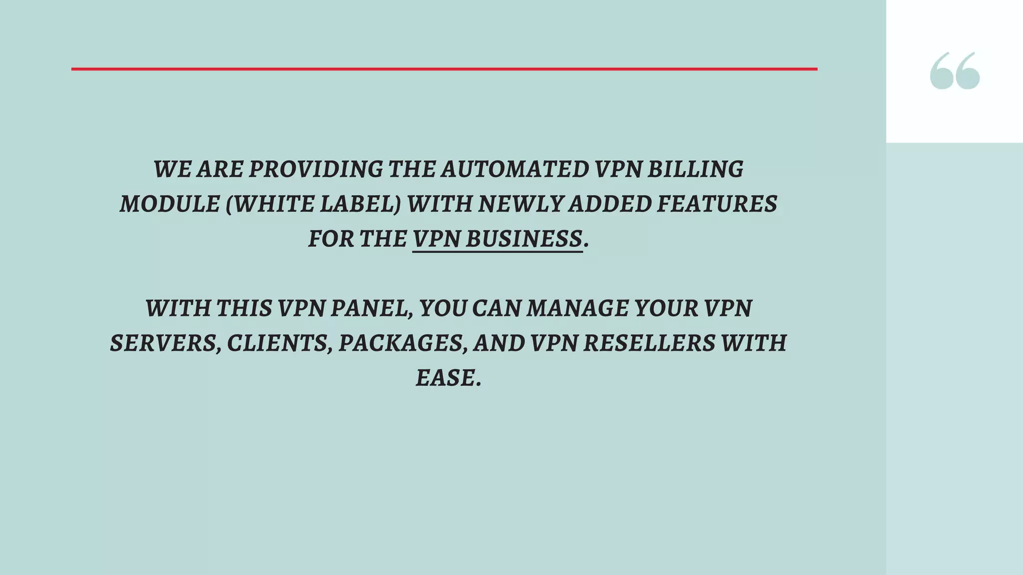 SMART VPN RESELLER PANEL | PPTX