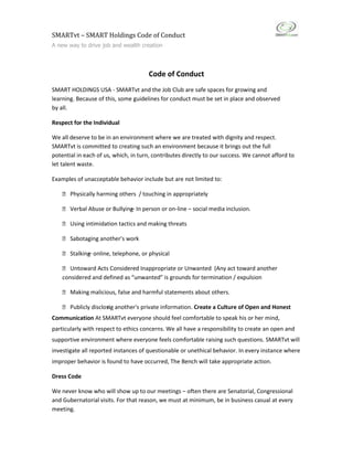 Smar tvt code of conduct | PDF