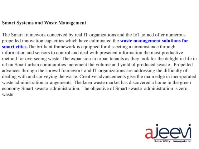 Smart waste management system | PPTX | Internet of Things | Internet