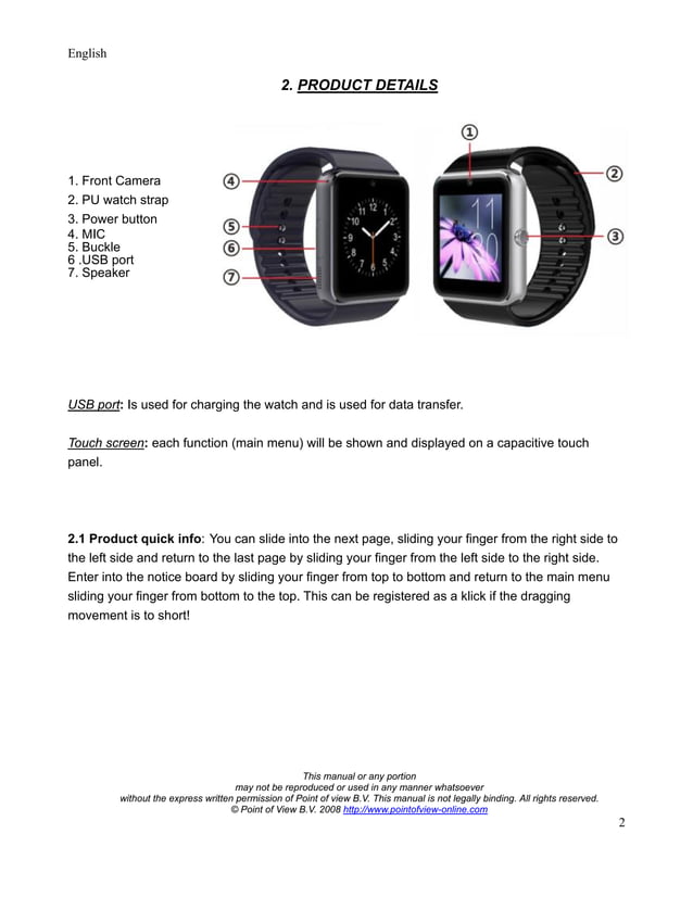 Smart watch a1 manual en | PDF | Smartphones | Consumer Electronics