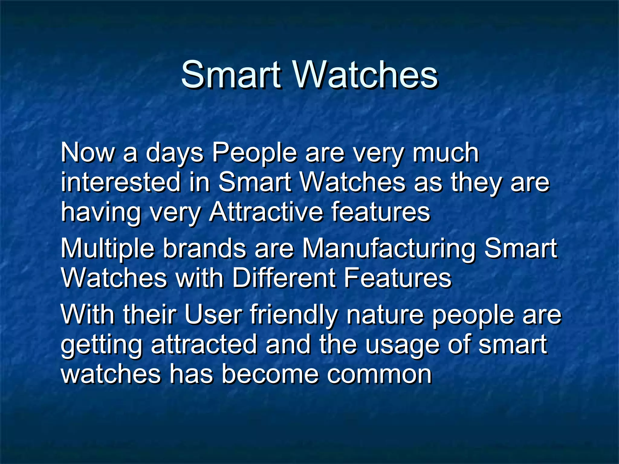 Smart watches | PPT