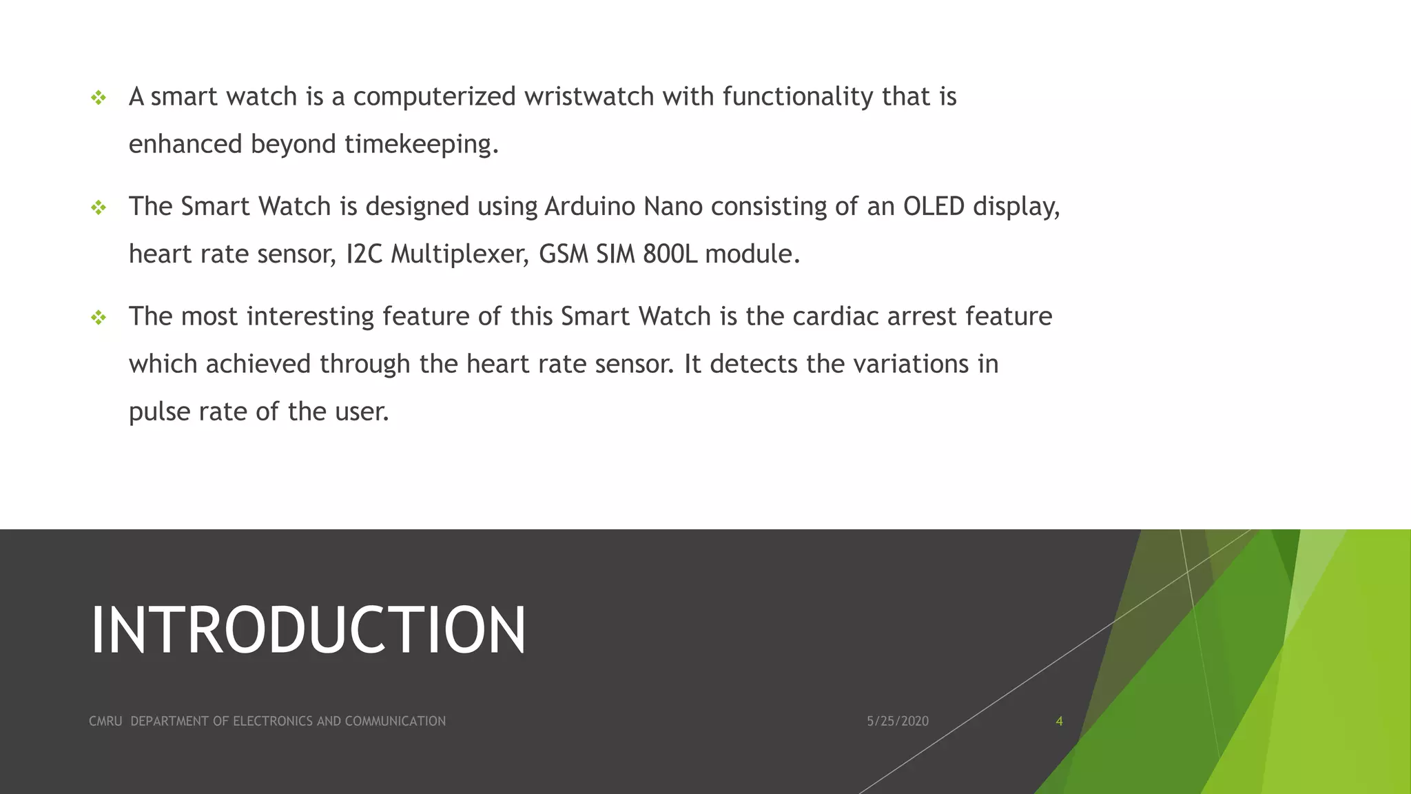 Smart Watch With Cardiac Arrest | PPTX