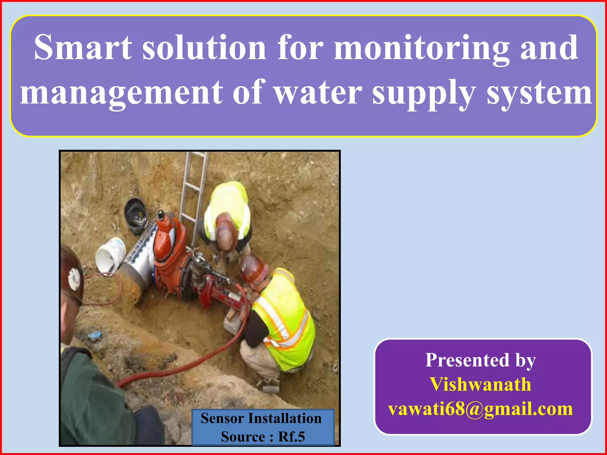 Smart solution for monitoring and management of water supply system | PPSX