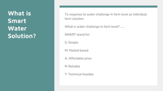 Smart Water Solution for year-round production | PPTX