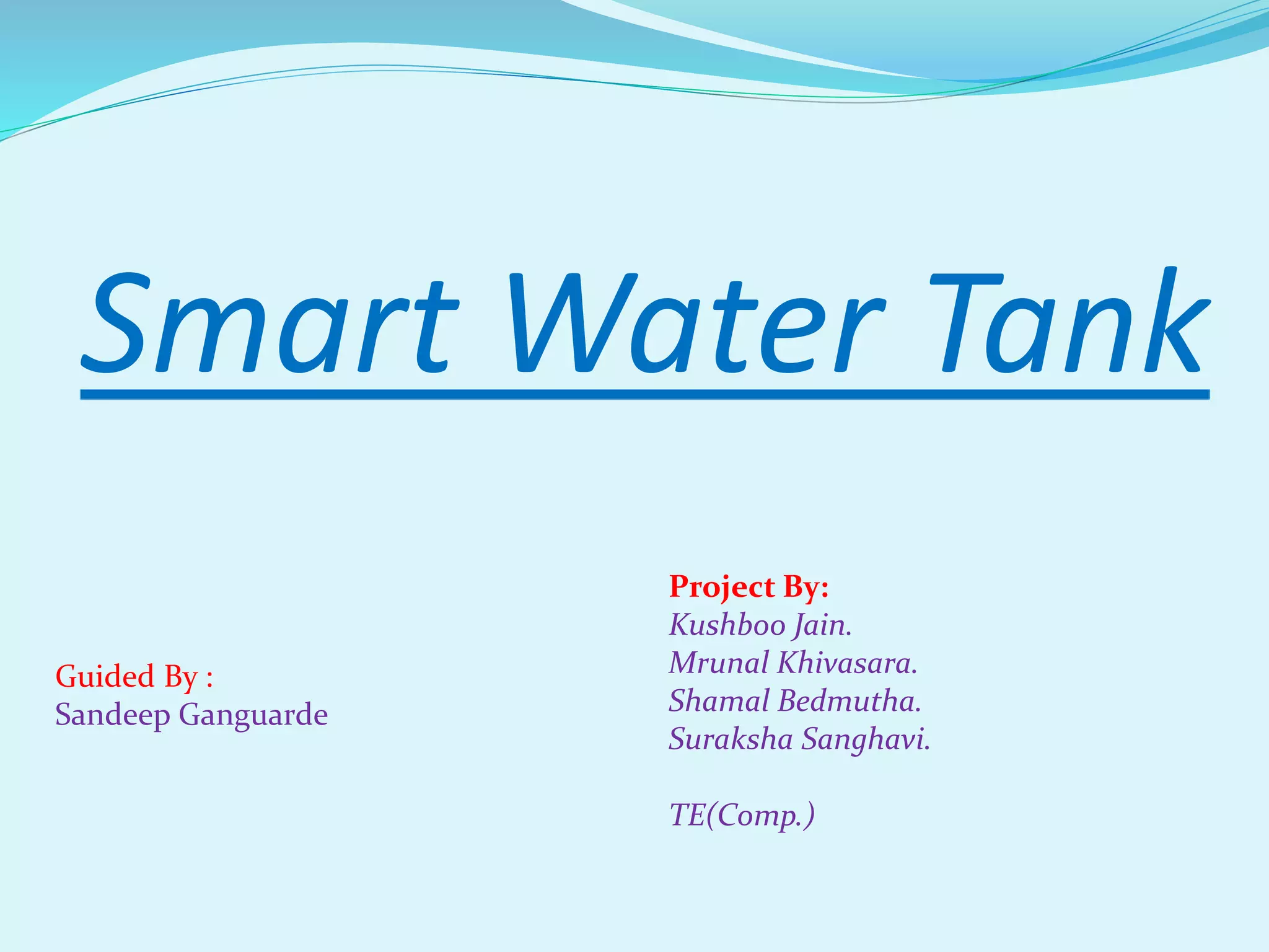Smart water tank | PPTX