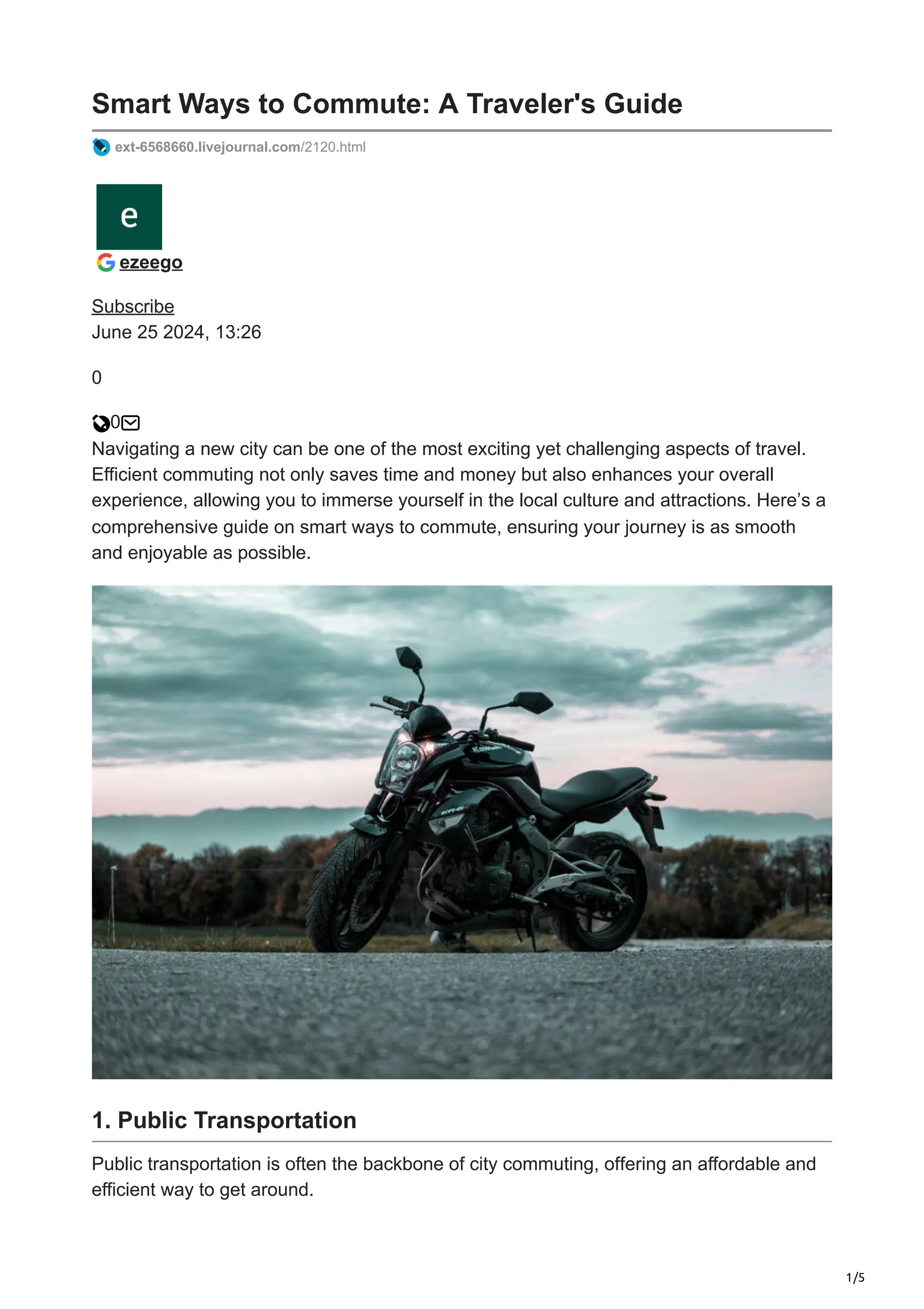 Smart Ways to Commute A Traveler's Guide | PDF