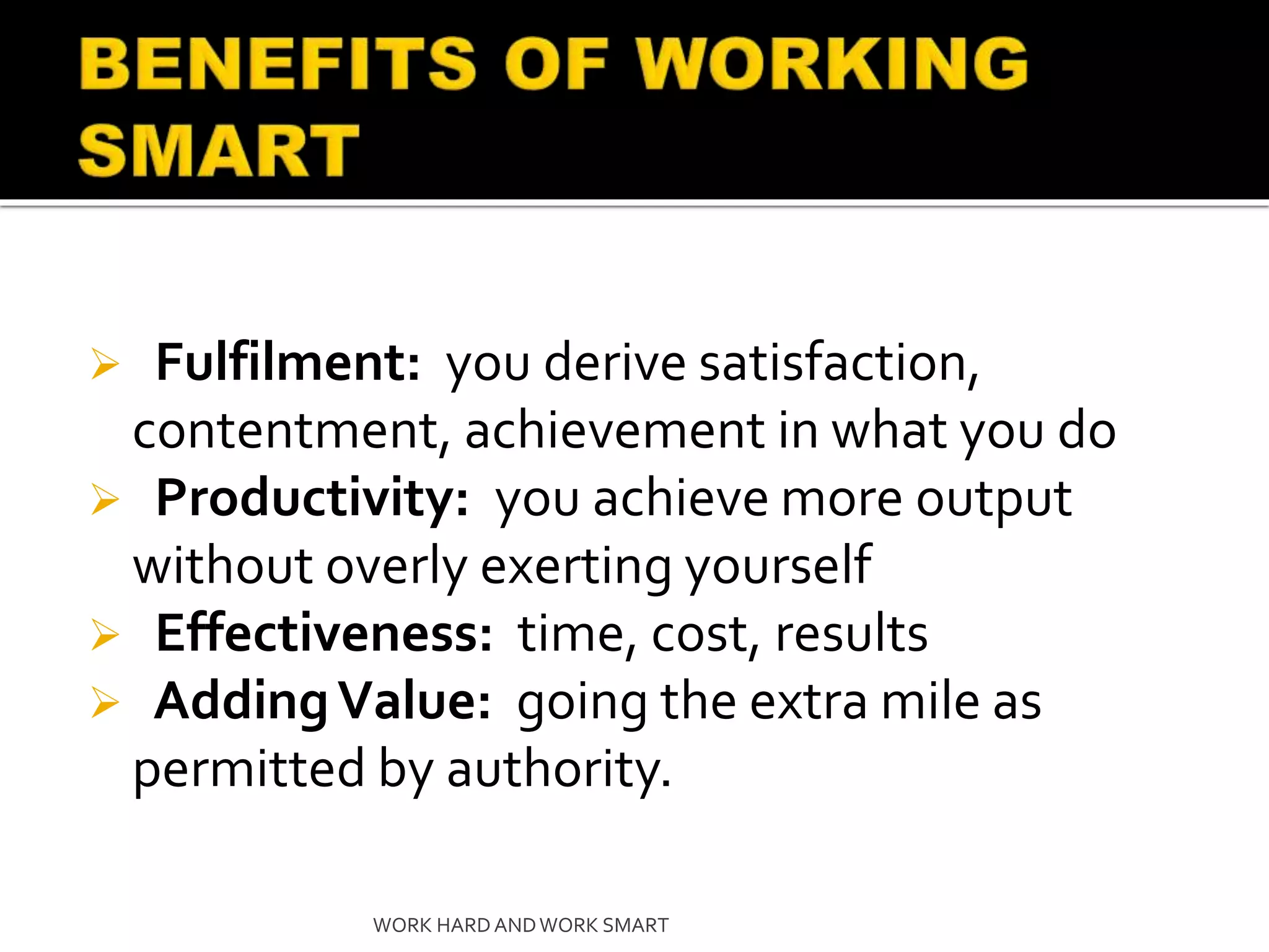 Smart work and hard work | PPTX