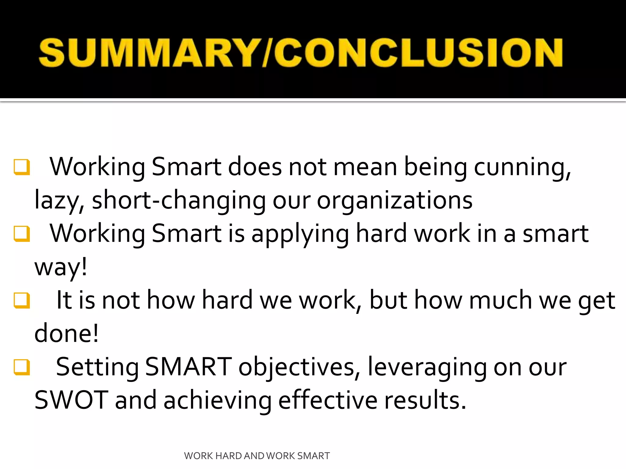 Smart work and hard work | PPTX