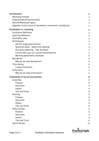 Scrum Master as a Facilitator - Handouts | PDF