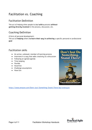 Scrum Master as a Facilitator - Handouts | PDF