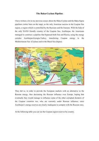 The Israel Lebaon War of 2006 and the Ceyhan-Haifa Pipeline | DOC