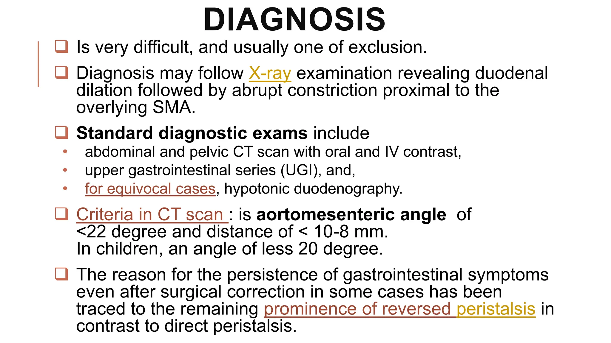 sma syndrome Superior mesenteric artery syndrome | PPTX