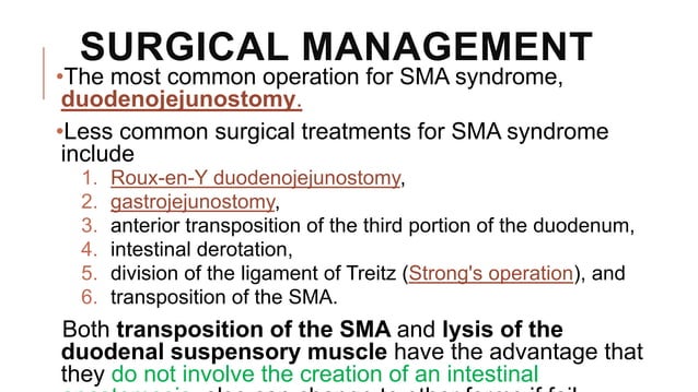 sma syndrome Superior mesenteric artery syndrome | PPTX