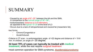 sma syndrome Superior mesenteric artery syndrome | PPTX