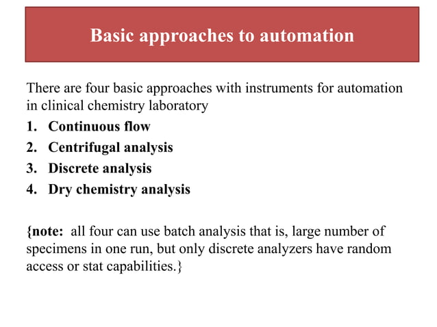 Automation and continuous flow analyzer