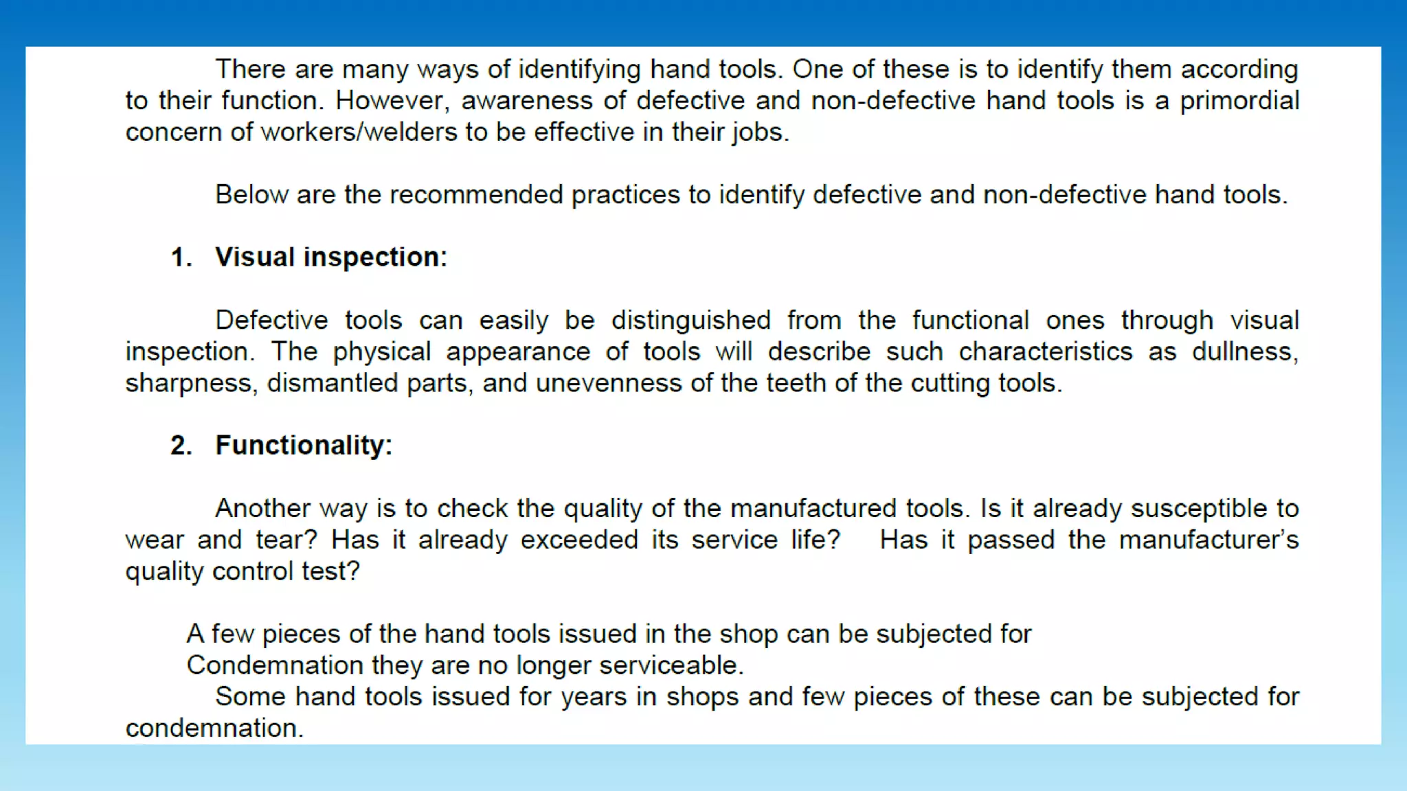 SMAW Lesson 2 Defective and Non-Defective Hand tools.pptx