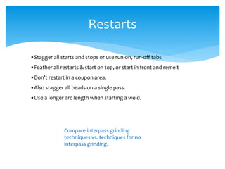 SMAW welding techniques | PPTX | Chemistry | Science