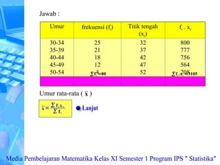 SMA XI IPA Sem 1 (Ukuran Pemusatan Data) KD1.3.ppt