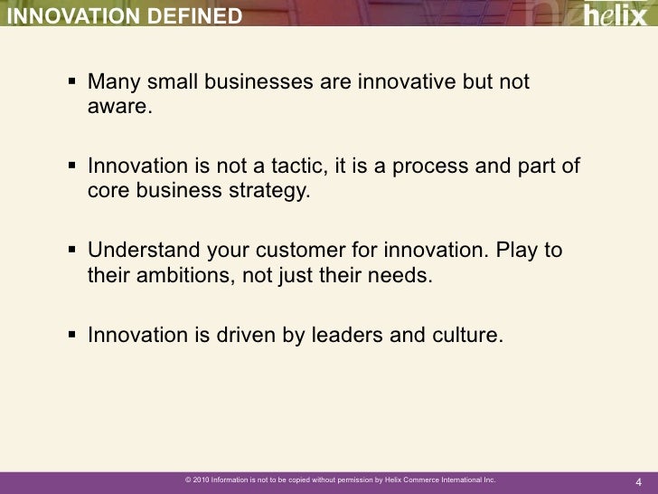 Innovation Growth Strategies for Small Business