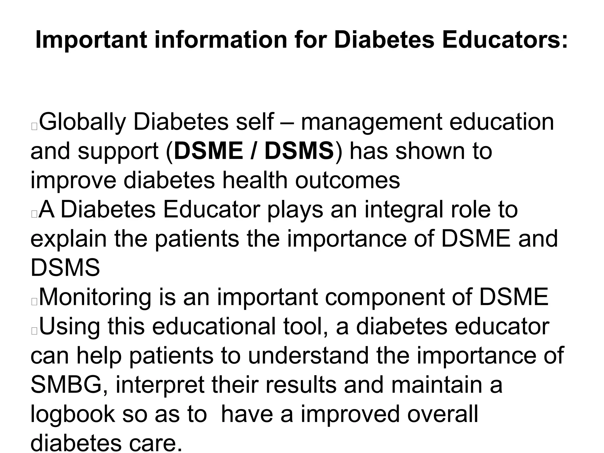 SMBG (Self Monitoring of Blood Glucose) | PPTX