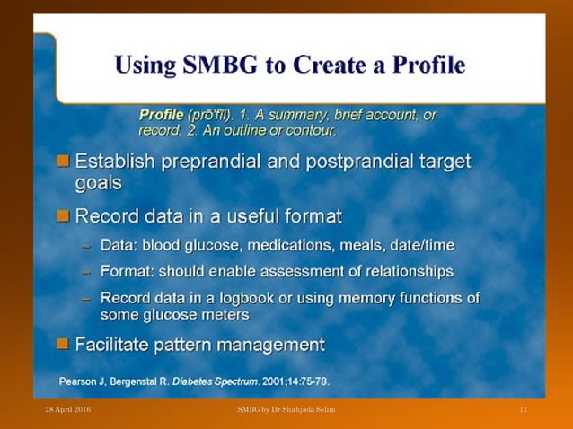SMBG in Diabetes by Dr Shahjada Selim | PPT