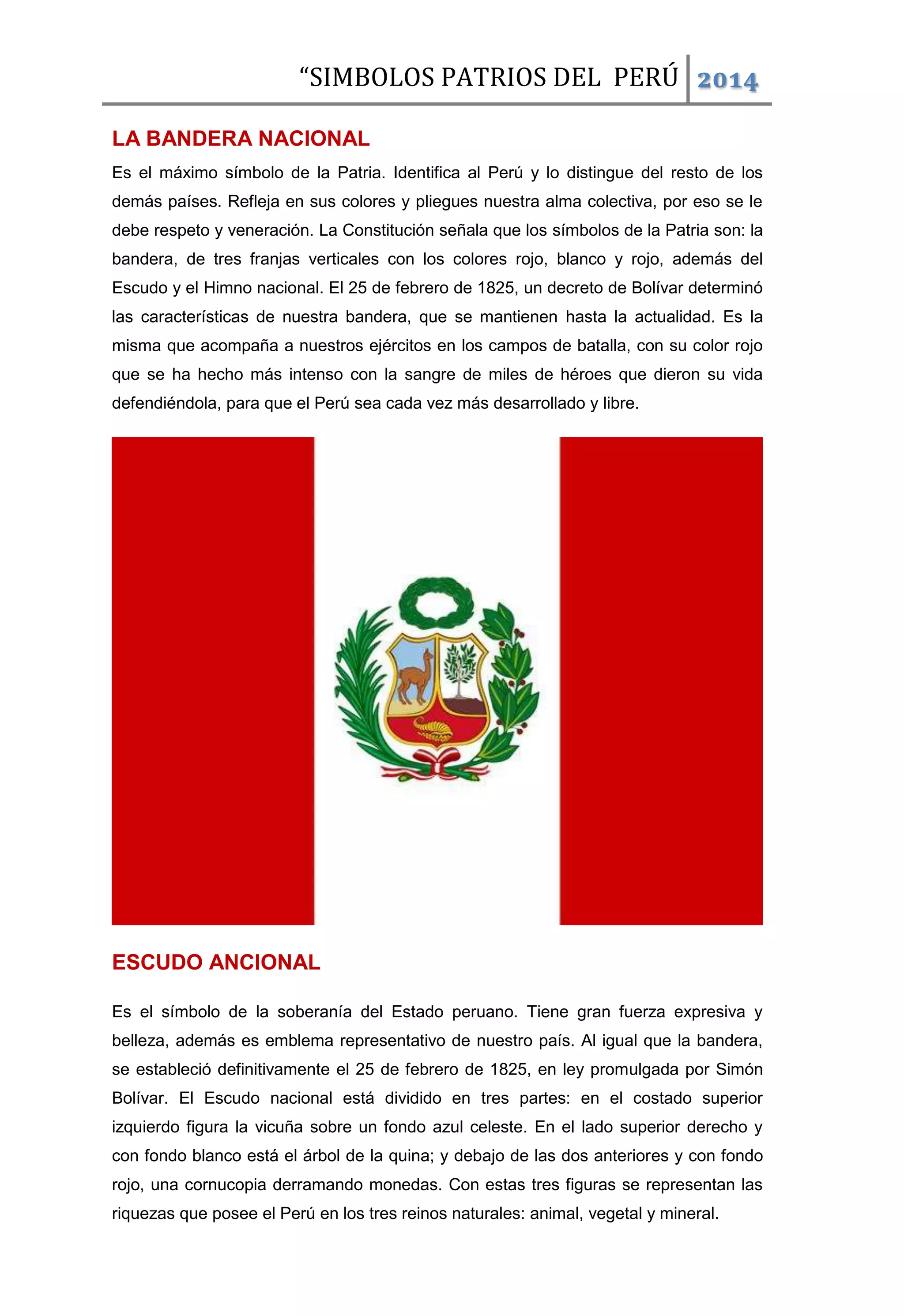 Símbolos patrios del perú | DOCX