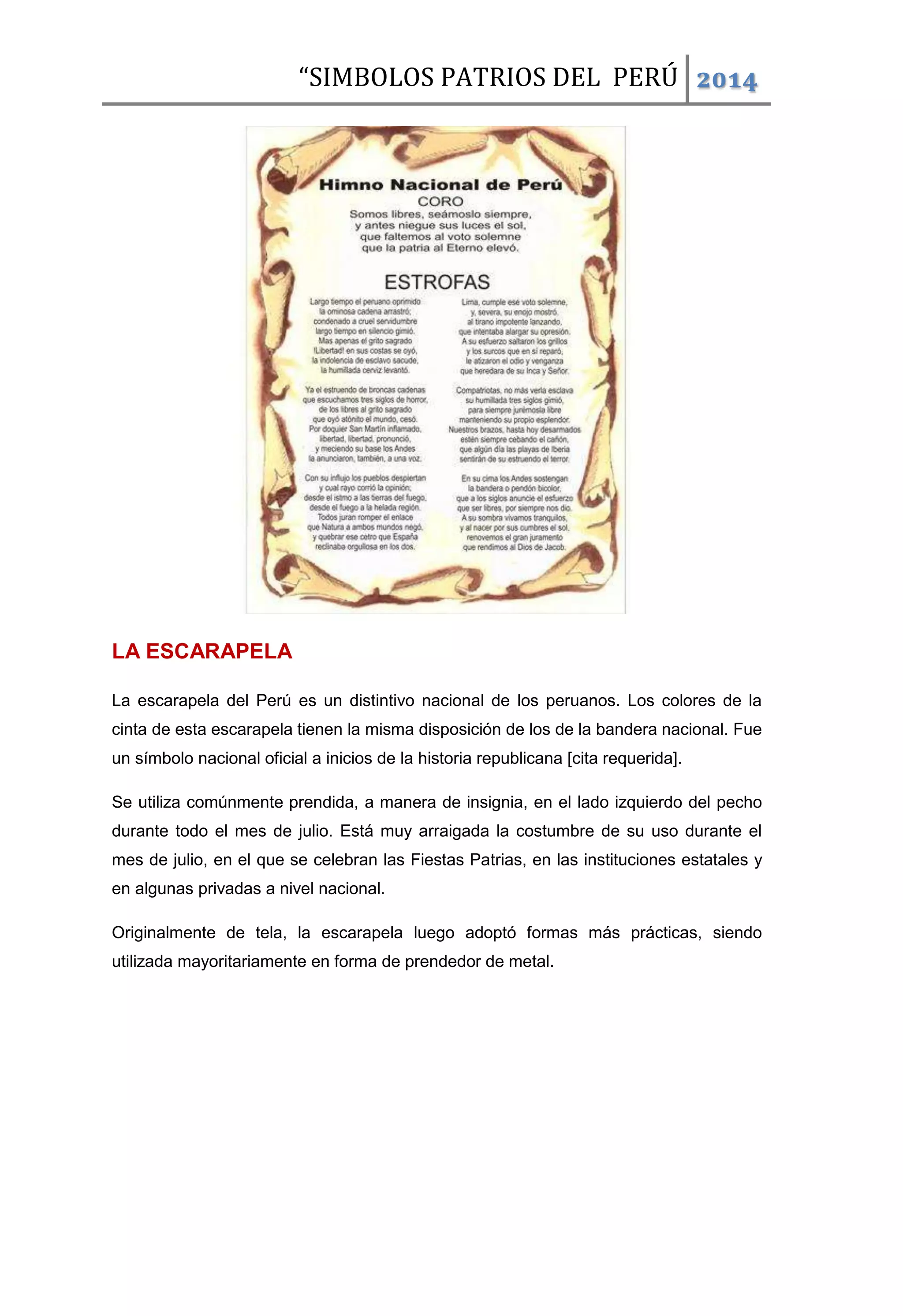Símbolos patrios del perú | DOCX