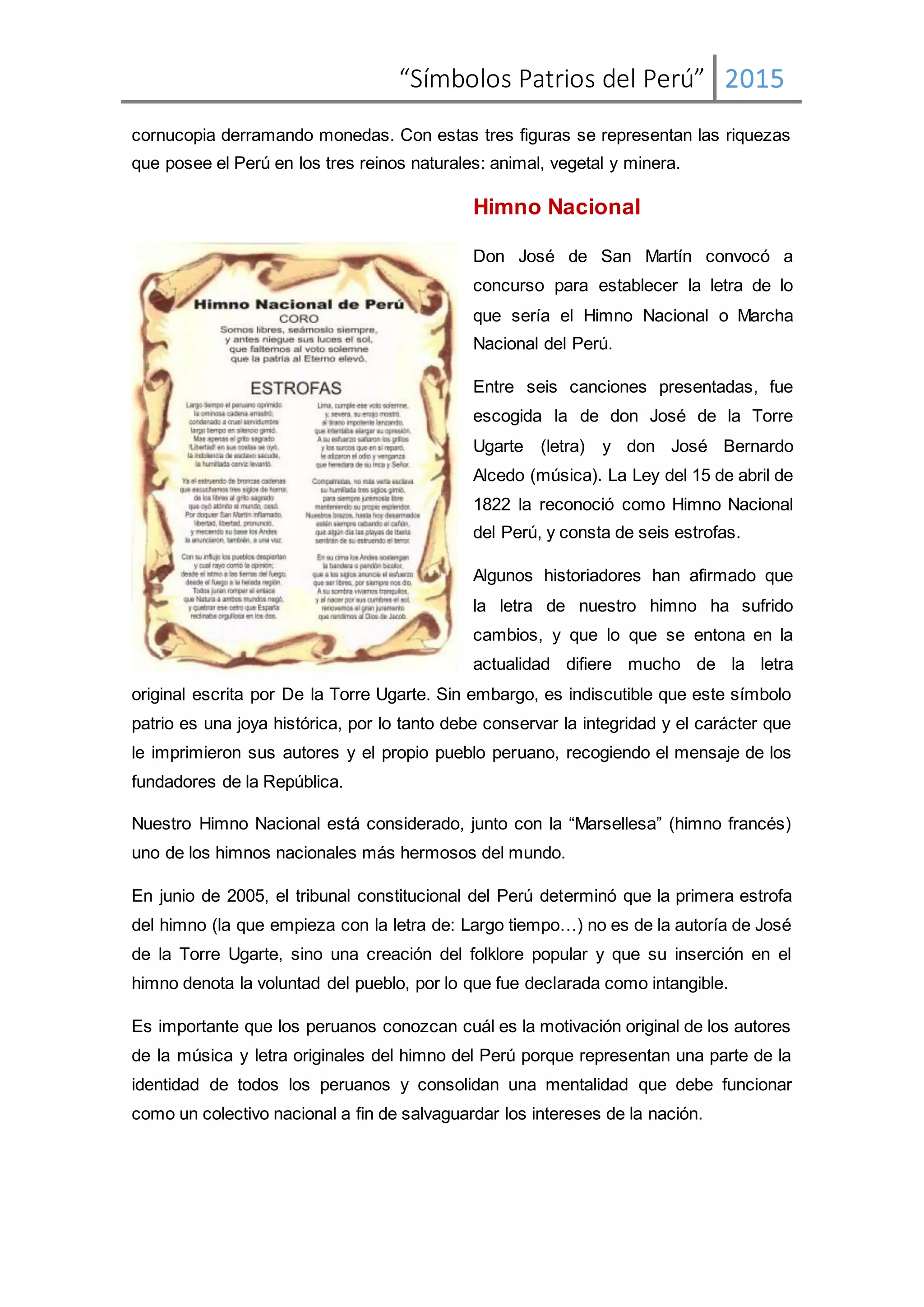 Símbolos patrios del perú | DOCX