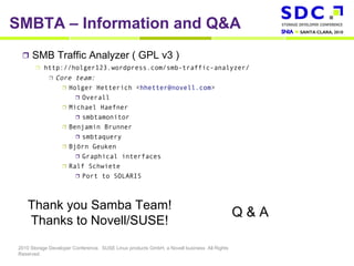 SMB Traffic Analyzer @ SDC 2010 | PDF