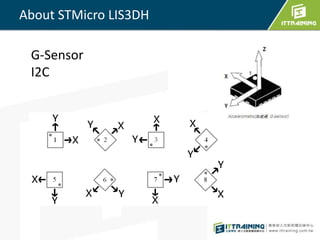 實作Linux Driver移植在樹莓 Pi上：Linux Driver for STMicro LIS3DH | PPTX