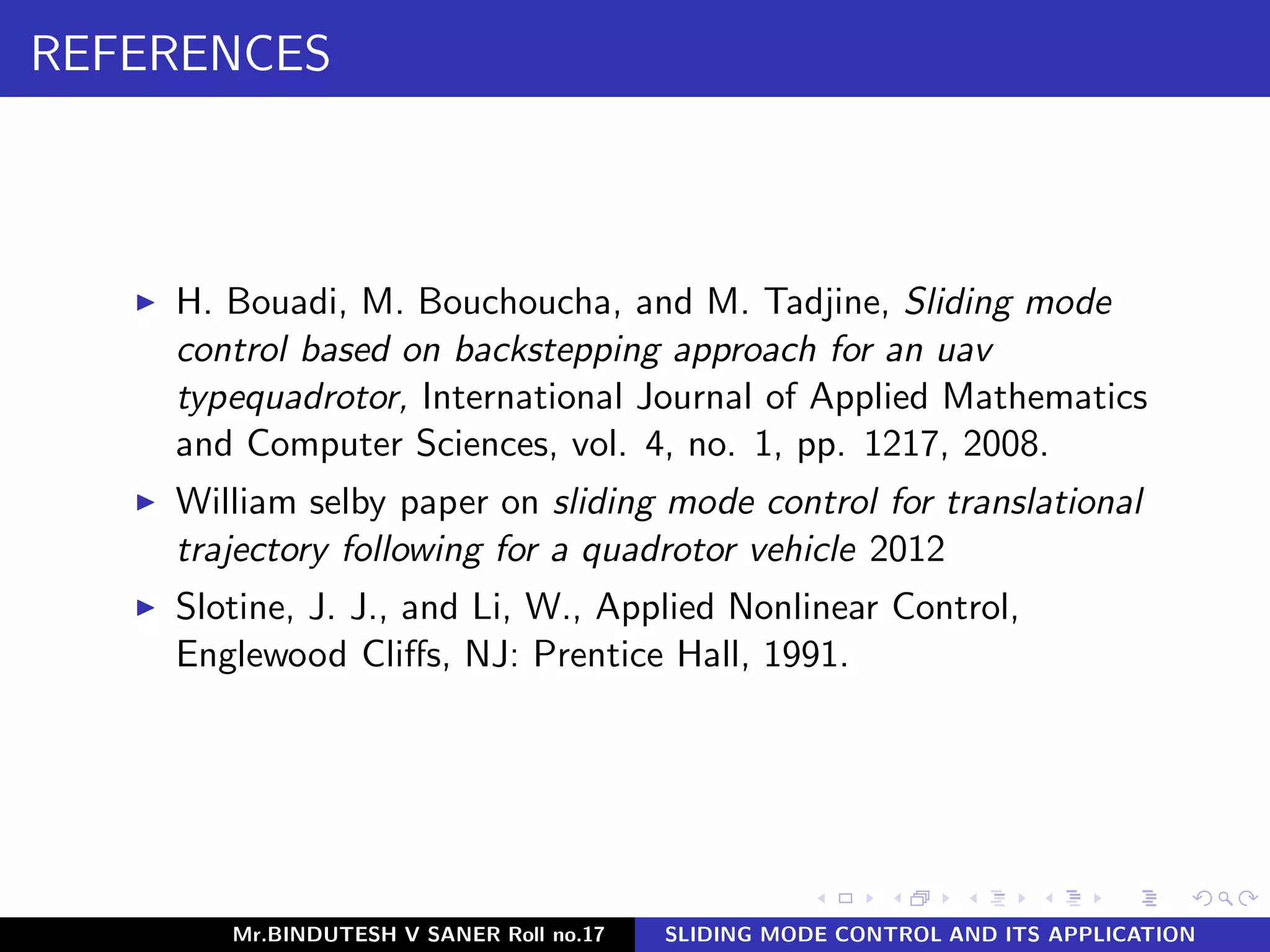 SLIDING MODE CONTROL AND ITS APPLICATION | PDF