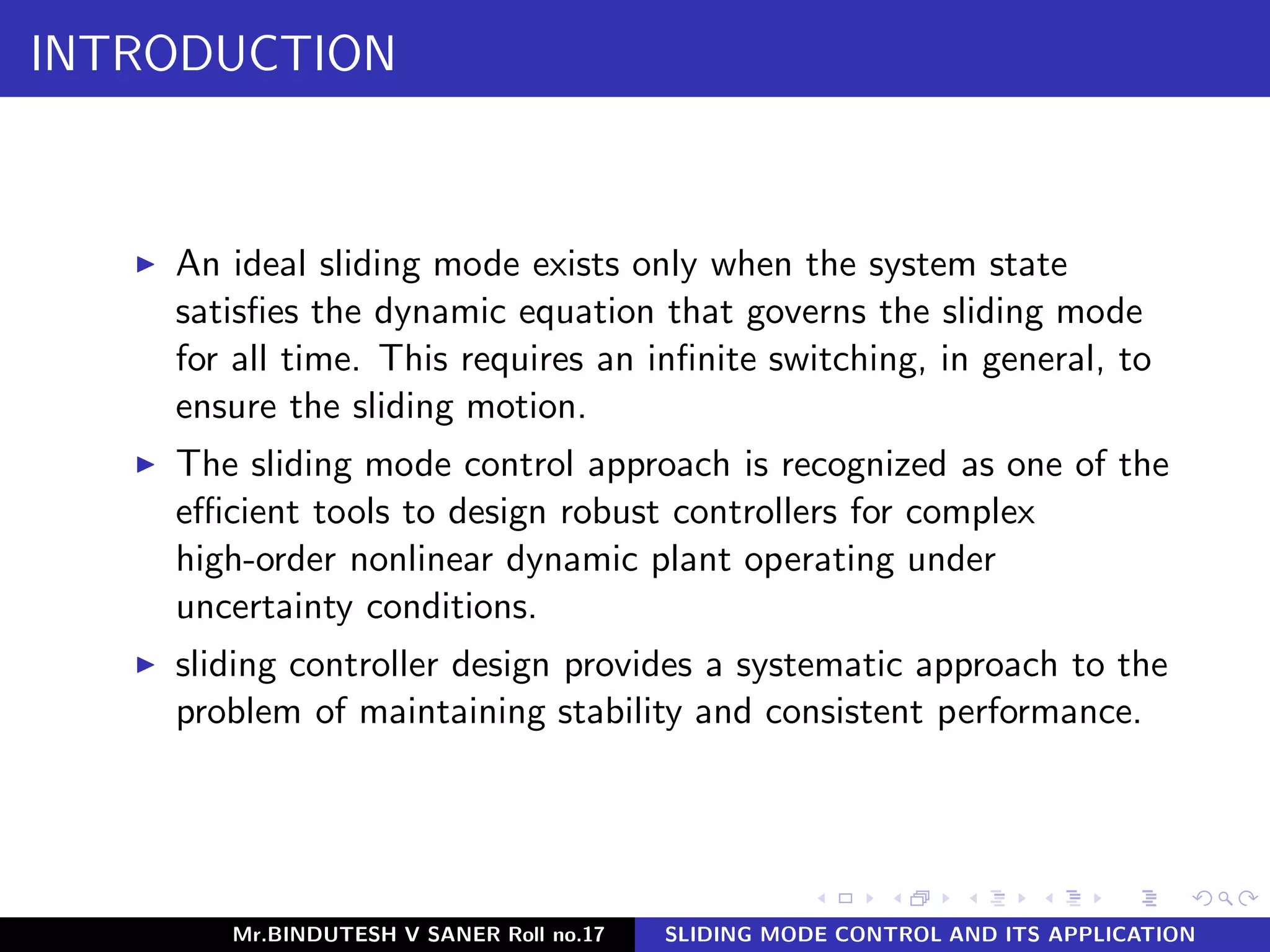 SLIDING MODE CONTROL AND ITS APPLICATION | PDF