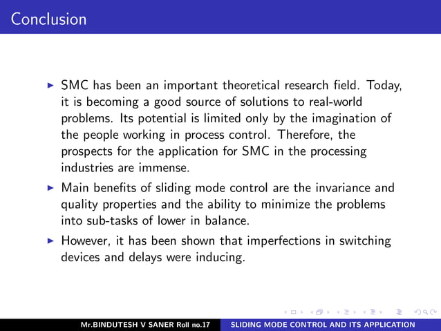 SLIDING MODE CONTROL AND ITS APPLICATION | PDF
