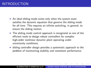 SLIDING MODE CONTROL AND ITS APPLICATION | PDF