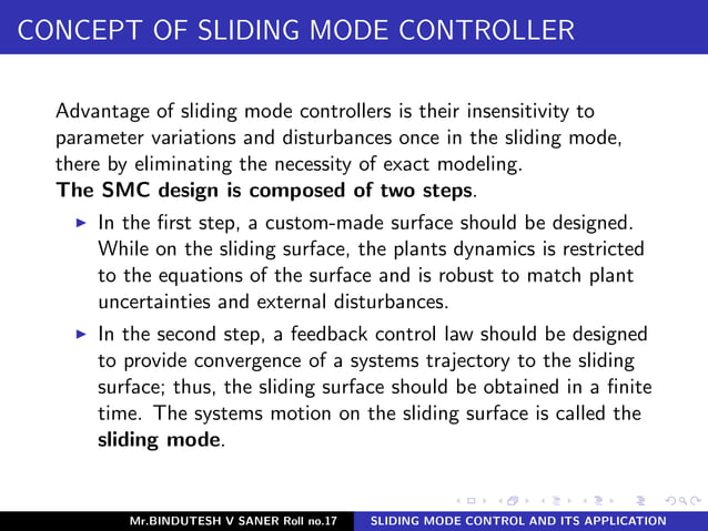 SLIDING MODE CONTROL AND ITS APPLICATION | PDF